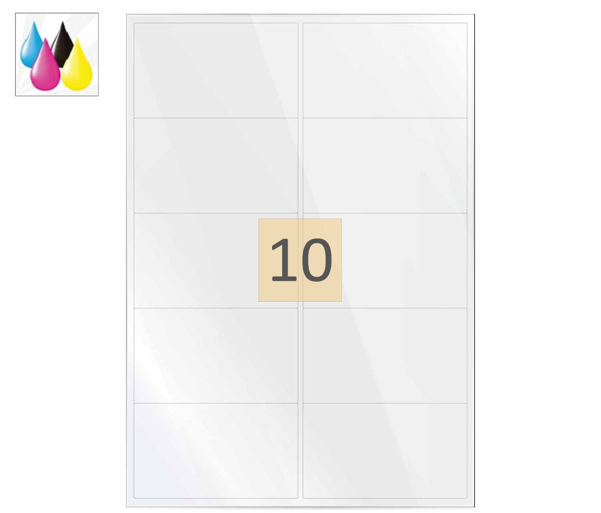 Inkjet Transparent gloss Labels (99mm x 57mm) | A4Sheets.co.uk