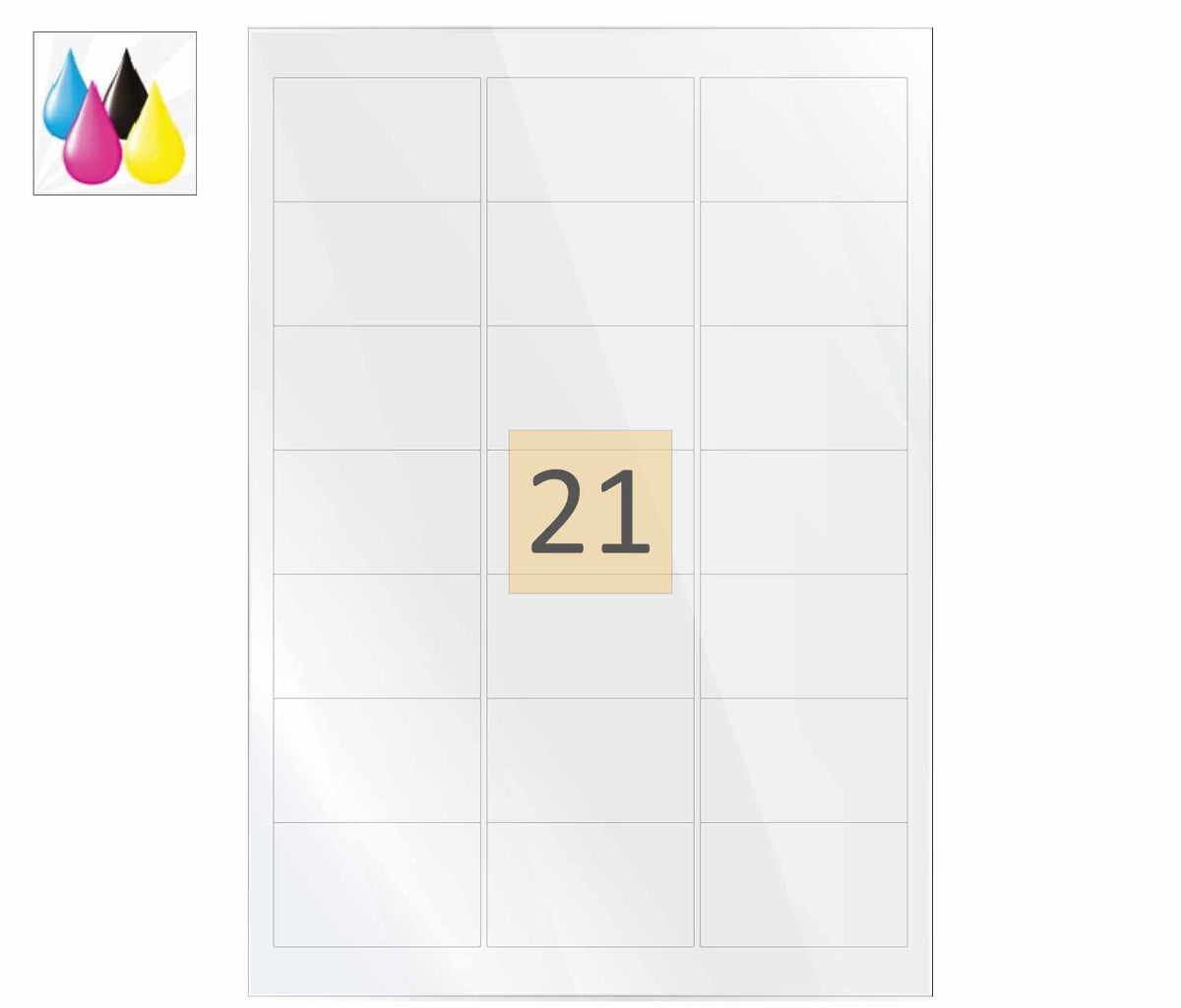 Inkjet Transparent gloss Labels (64mm x 38mm) | A4Sheets.co.uk