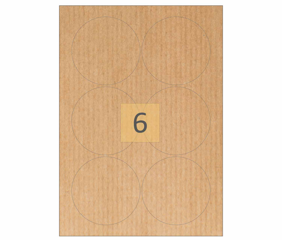 6 Round Brown Kraft Paper Labels | A4Sheets.co.uk